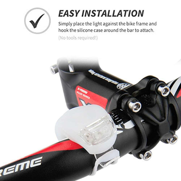 BLINK4 MINI SILICONE STRAP ON LED BIKE LIGHT - 4 LIGHTS SET - 2 FRONT ...